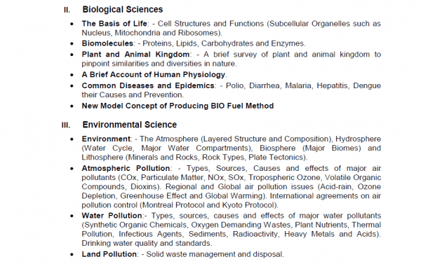 General Science And Ability Css Syllabus Css Online