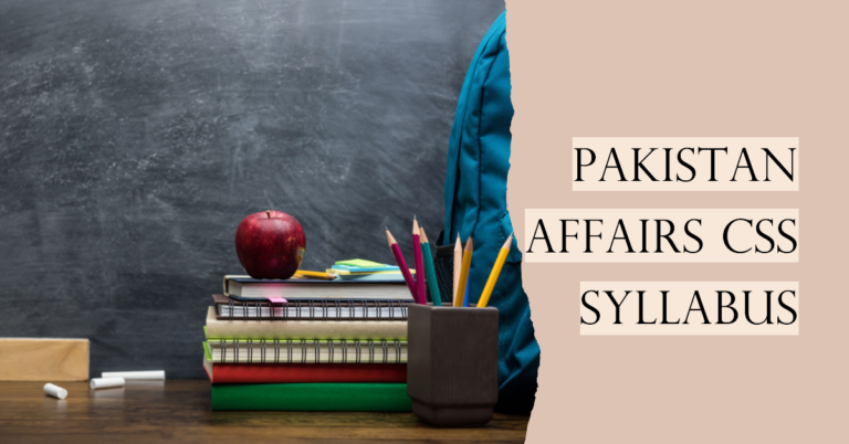 Pakistan Affairs Css Syllabus - CSS ONLINE